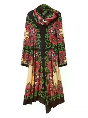 La DoubleJ Karis Floral-print Asymmetric Dress - Black