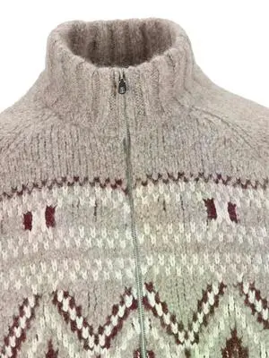 Brunello Cucinelli High-neck Patterned Knit Cardigan