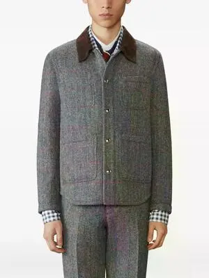 Thom Browne Herringbone Tweed Overshirt - Grey