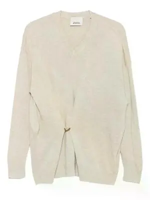 Isabel Marant Étoile Chiraz V-neck Sweater With Ring Detail - Neutrals