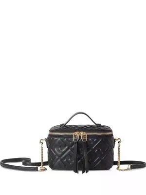 Fendi Ff-embossed Leather Makeup Bag - Black