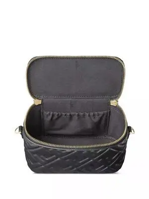 Fendi Ff-embossed Leather Makeup Bag - Black