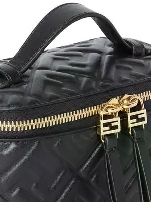 Fendi Ff-embossed Leather Makeup Bag - Black