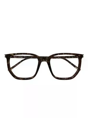Saint Laurent Geometric-frame Eyeglasses - Brown