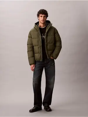 Calvin Klein Hooded Puffer Jacket - Fatigue