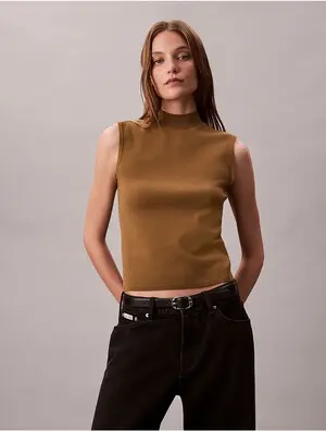 Calvin Klein Sleeveless Mock Neck Top