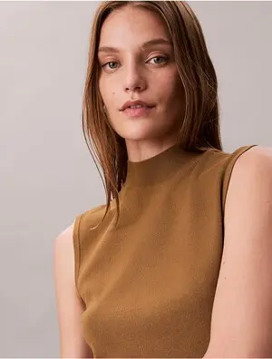 Calvin Klein Sleeveless Mock Neck Top