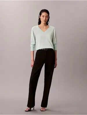 Calvin Klein Merino Wool V-neck Sweater - Moonlight Jade