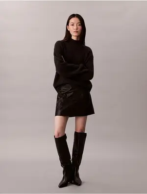 Calvin Klein Relaxed Fit Merino Wool Blend Turtleneck Sweater