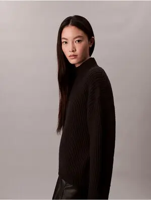 Calvin Klein Relaxed Fit Merino Wool Blend Turtleneck Sweater