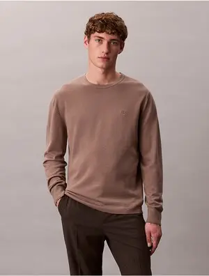 Calvin Klein Merino Wool Classic Sweater - Taupe Tone