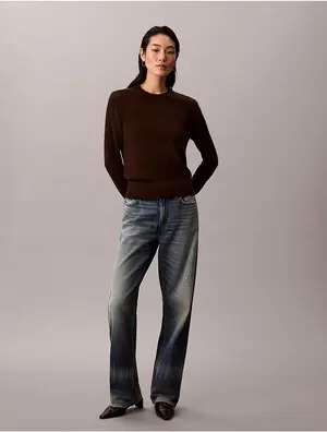 Calvin Klein Merino Blend Crewneck Sweater - Mulch