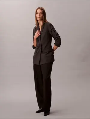 Calvin Klein Houndstooth Wool-blend Relaxed Blazer