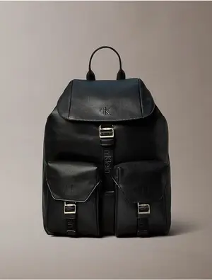 Calvin Klein Cargo Top Flap Backpack - Black