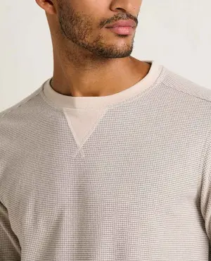 TOAD & CO Framer Ii Long Sleeve Crew - Heather Grey Stripe