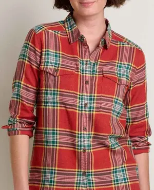 TOAD & CO Re-form Flannel Long Sleeve Shirt - Campfire Windowpane