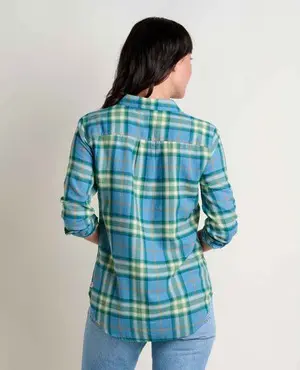 TOAD & CO Re-form Flannel Long Sleeve Shirt - Glacier Lg Windowpane