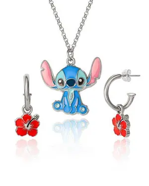 Disney Lilo & Stitch Flower Charm Jewelry Set - Multicolor