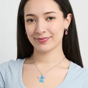 Disney Lilo & Stitch Flower Charm Jewelry Set