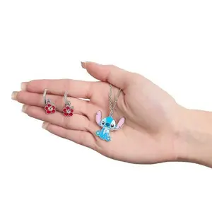 Disney Lilo & Stitch Flower Charm Jewelry Set