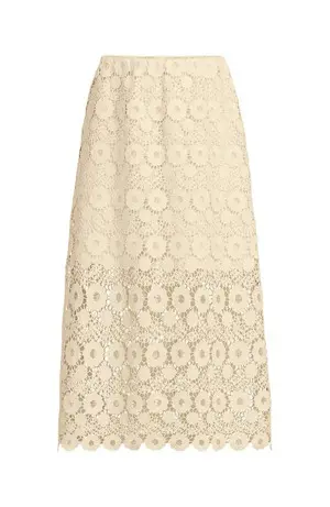 LANDS' END Lace Overlay Midi Skirt