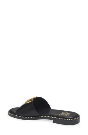 VIVI BLU Acacia Leather Slide Sandal - Black