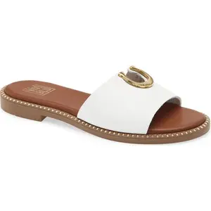 VIVI BLU Acacia Leather Slide Sandal White