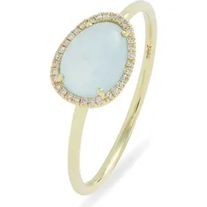 Meira T Milky Amazonite And Diamond Ring - Yellow Gold
