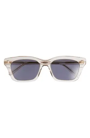 Loewe Slim 53mm Rectangular Sunglasses - Shiny Beige /blue