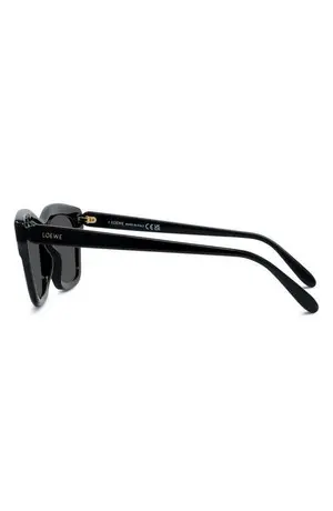 Loewe Slim 53mm Rectangular Sunglasses - Shiny Black/smoke