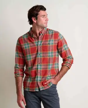 TOAD & CO Airsmyth Long Sleeve Shirt Campfire Windowpane