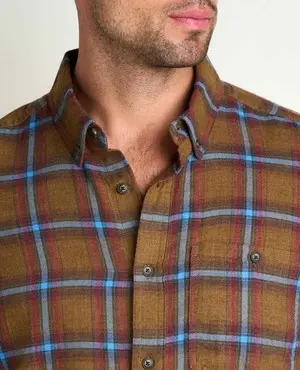 TOAD & CO Airsmyth Long Sleeve Shirt - Honey Brown Pattern