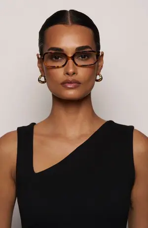 ELISA JOHNSON Millie Rectangle Optical Glasses - Brown Tortoise