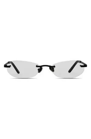ELISA JOHNSON Toby 53mm Rimless Oval Sunglasses - Gloss Black