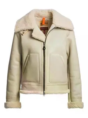 PARAJUMPERS Gialean Shearling-collar Zip Jacket - Neutrals