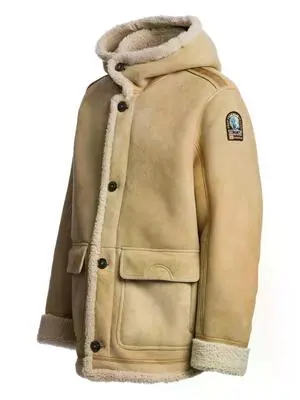 PARAJUMPERS Hooded Suede Sheepskin Jacket