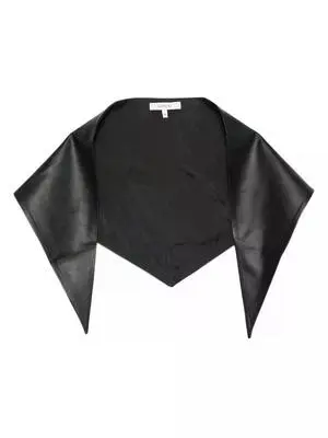 LEMAIRE Triangular Leather Scarf - Black