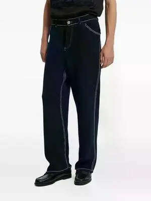 BARRIE Contrast-stitch Wool Trousers
