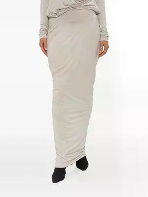 ENTIRE STUDIOS Draped Jersey Maxi Skirt - White