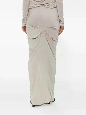 ENTIRE STUDIOS Draped Jersey Maxi Skirt - White
