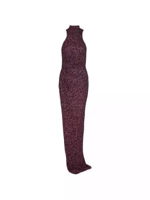 Balmain Sequin Maxi Dress - Red