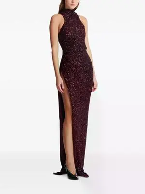 Balmain Sequin Maxi Dress - Red