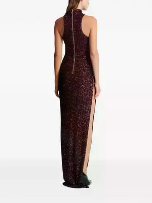 Balmain Sequin Maxi Dress - Red