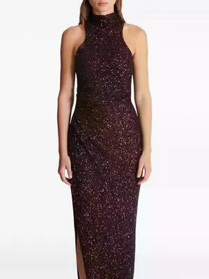 Balmain Sequin Maxi Dress - Red
