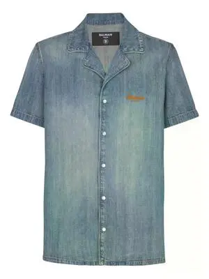 Balmain Faded Short-sleeved Pajama Shirt - Blue