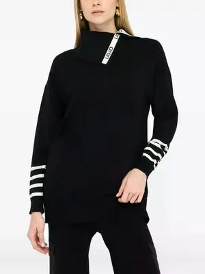 Liu Jo Roll-neck Top With Striped Cuffs