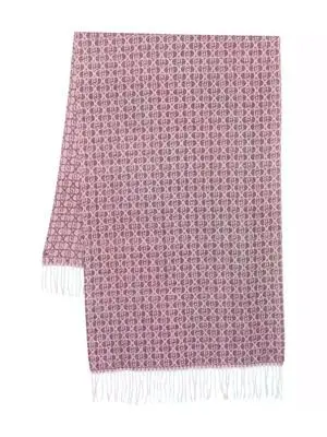 Liu Jo Logo-pattern Fringed Scarf - Pink