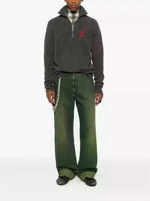 VIVIENNE WESTWOOD Embroidered-logo Half-zip Sweater