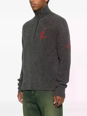 VIVIENNE WESTWOOD Embroidered-logo Half-zip Sweater