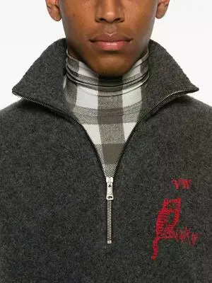 VIVIENNE WESTWOOD Embroidered-logo Half-zip Sweater